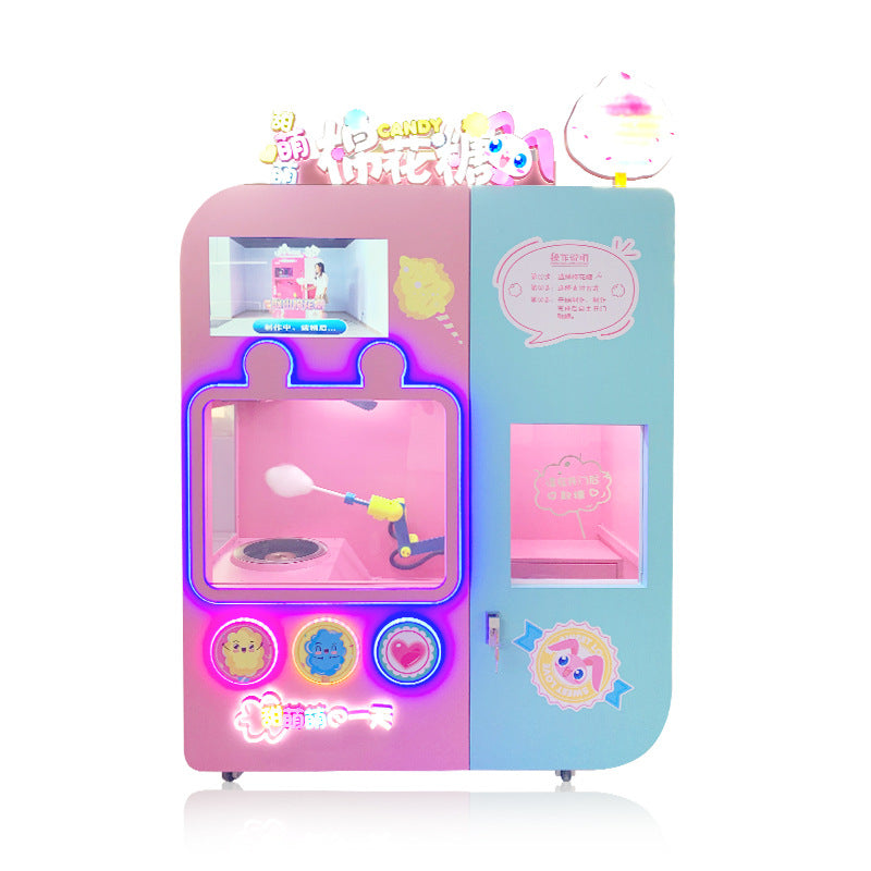 Commercial Fancy Self-Service Cotton Candy Machine and Double Cabinet ...