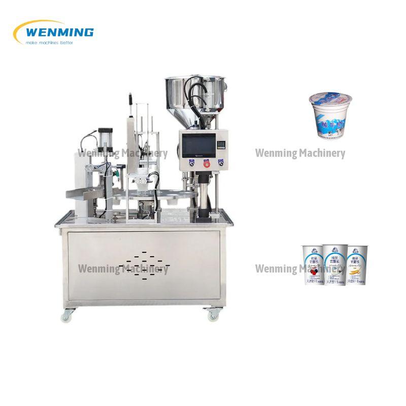 Efficient Rotary Cup Sealing Machine Water Cup Filling And Sealing Mac ...
